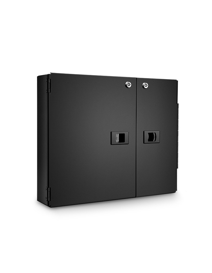 FHD Fiber Optic Wall Mount Enclosure, 2-Door 2-Adapter Panel - kamefiber