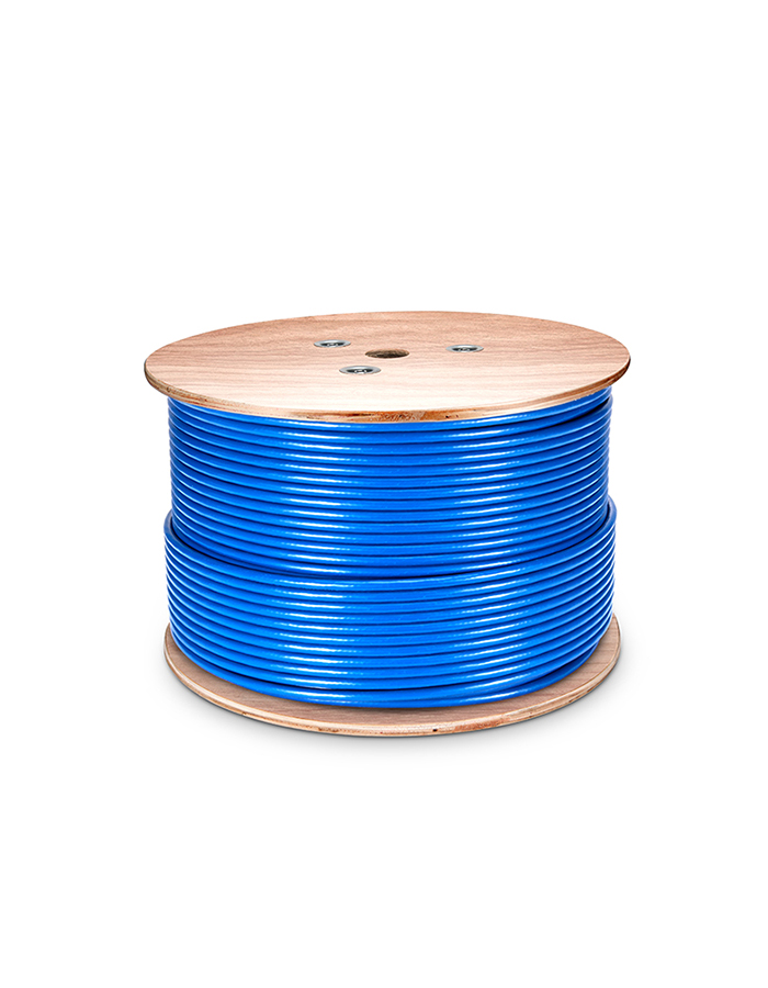 1000ft (305m) Cat5e Foiled (FTP) Solid PVC CMR Blue Bulk Ethernet Cable ...