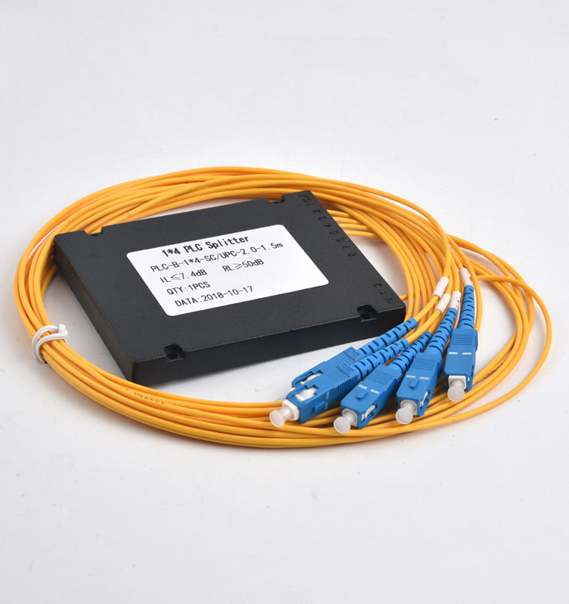 1x4 PLC Fiber Splitter, Splice/Pigtailed ABS Module, 2.0mm, SC/APC ...